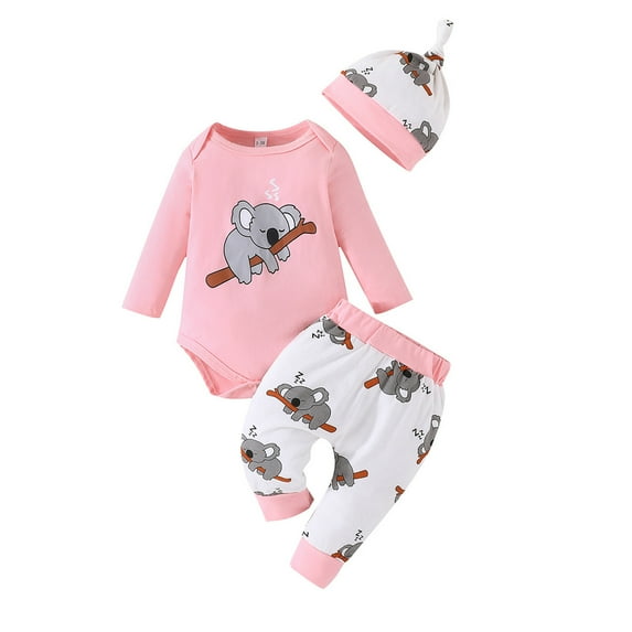 BOOMNY Toddler Baby Girls Outfit Set Long Sleeve Cartoon Animal Graphic ...