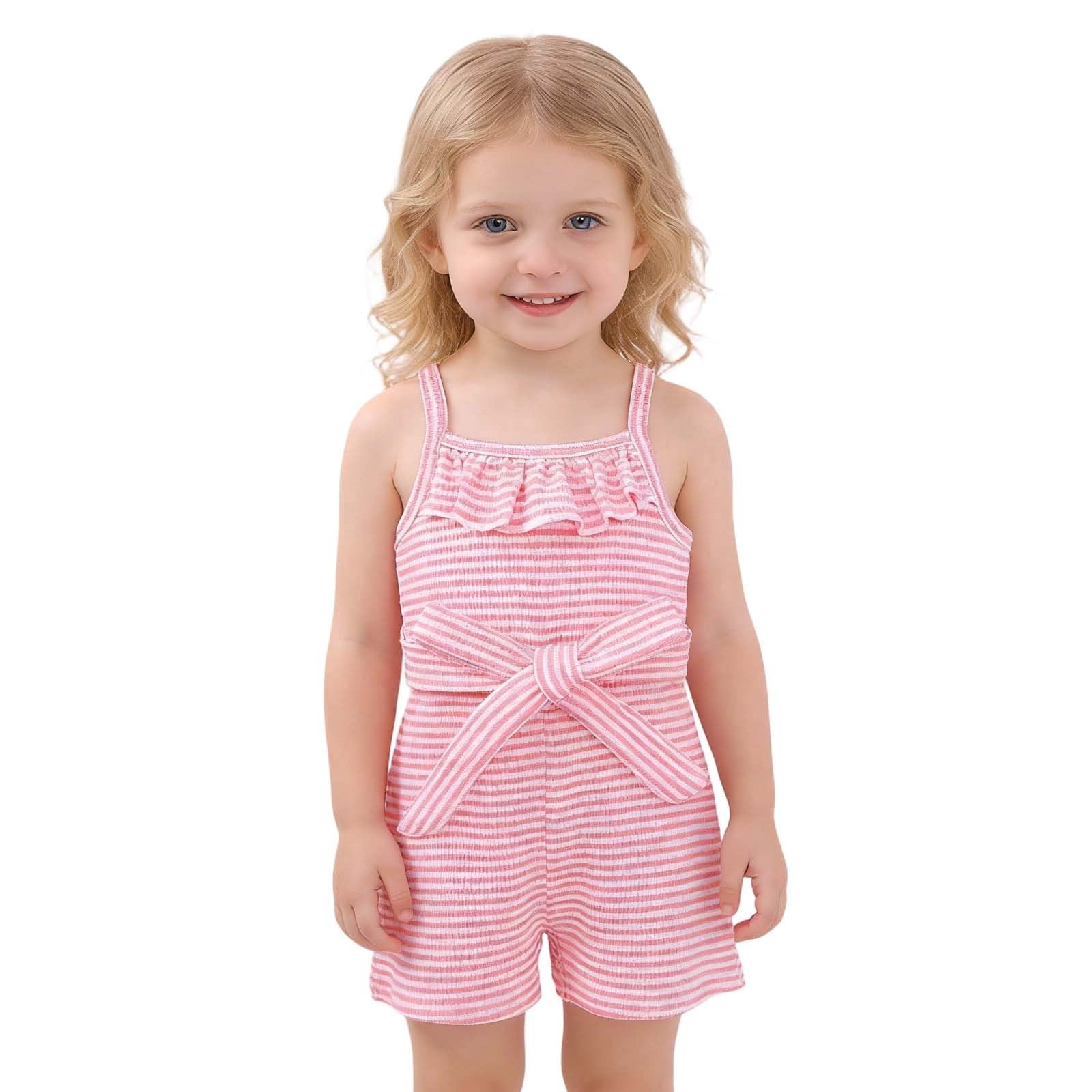 BOOMNY Toddler Baby Girls Romper Sleeveless Jumpsuits for Girls Striped ...
