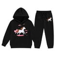BOOMNY Toddler Baby Girls Sweatsuit Set Long Sleeve Cartoon Horse ...