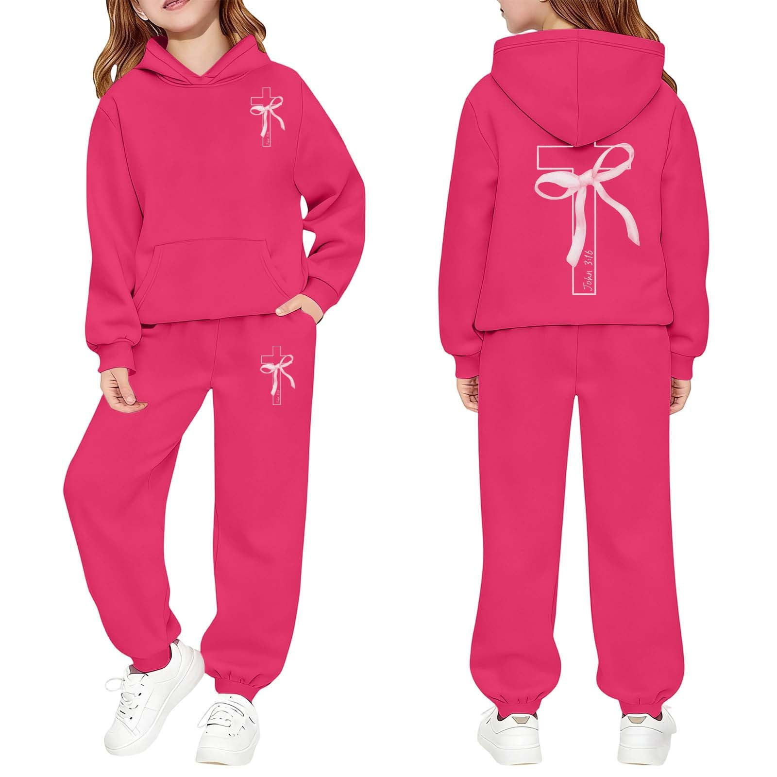 BOOMNY Toddler Baby Girls Sweatsuit Set Long Sleeve Casual Graphic Y2K ...