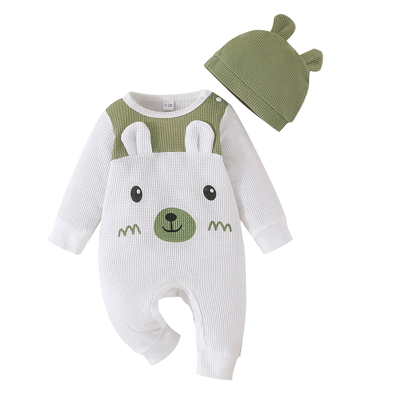 BOOMNY Toddler Baby Kids Rompers Long Sleeve Cute Cartoon Bear Printed ...