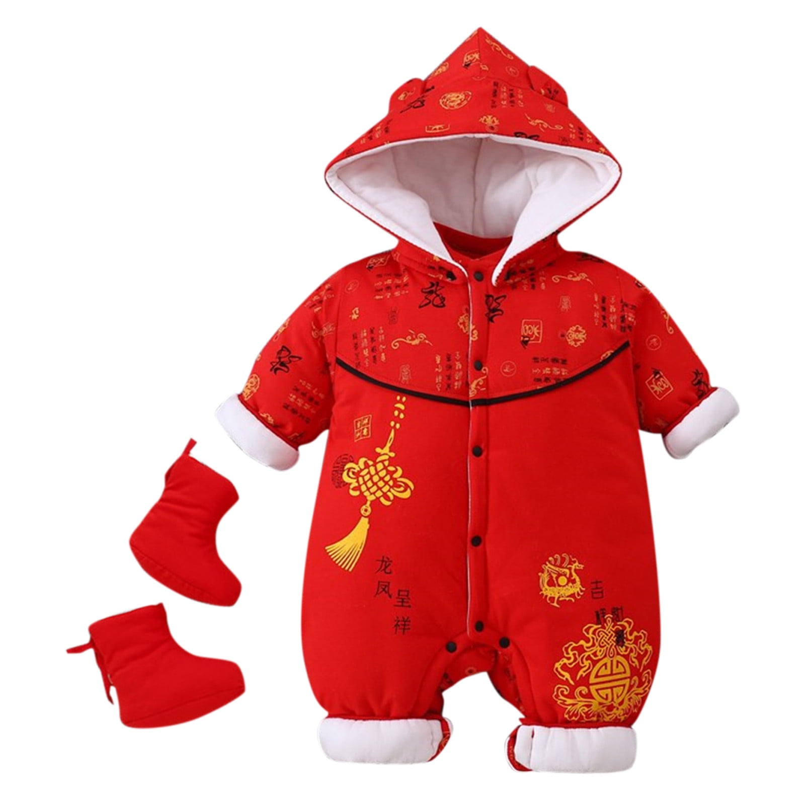BOOMNY Toddler Baby Kids Rompers Long Sleeve Retro Happy New Year ...