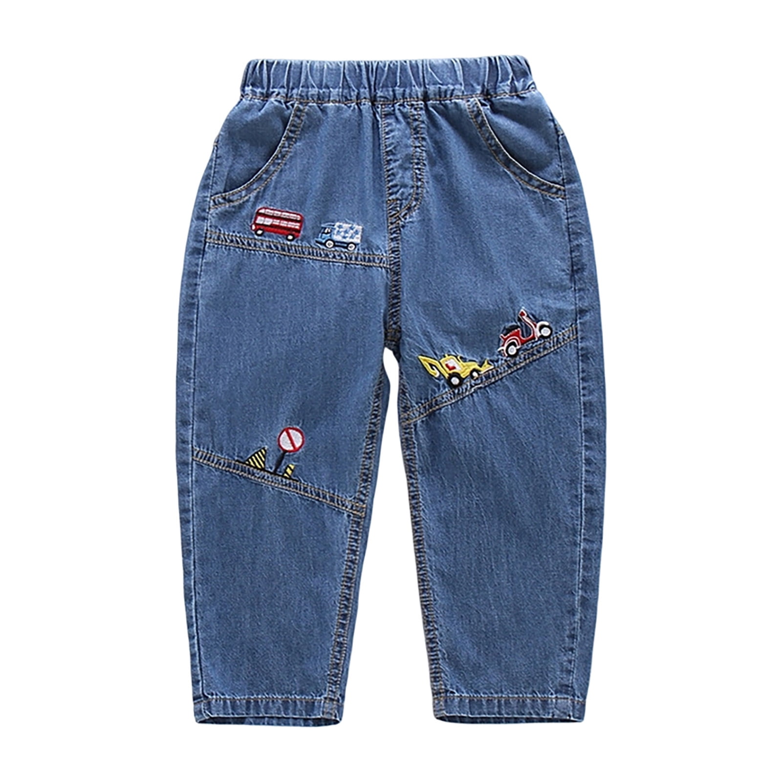 BOOMNY Toddler Boys Baggy Jeans Elastic Waist Cartoon Graphic Straight ...