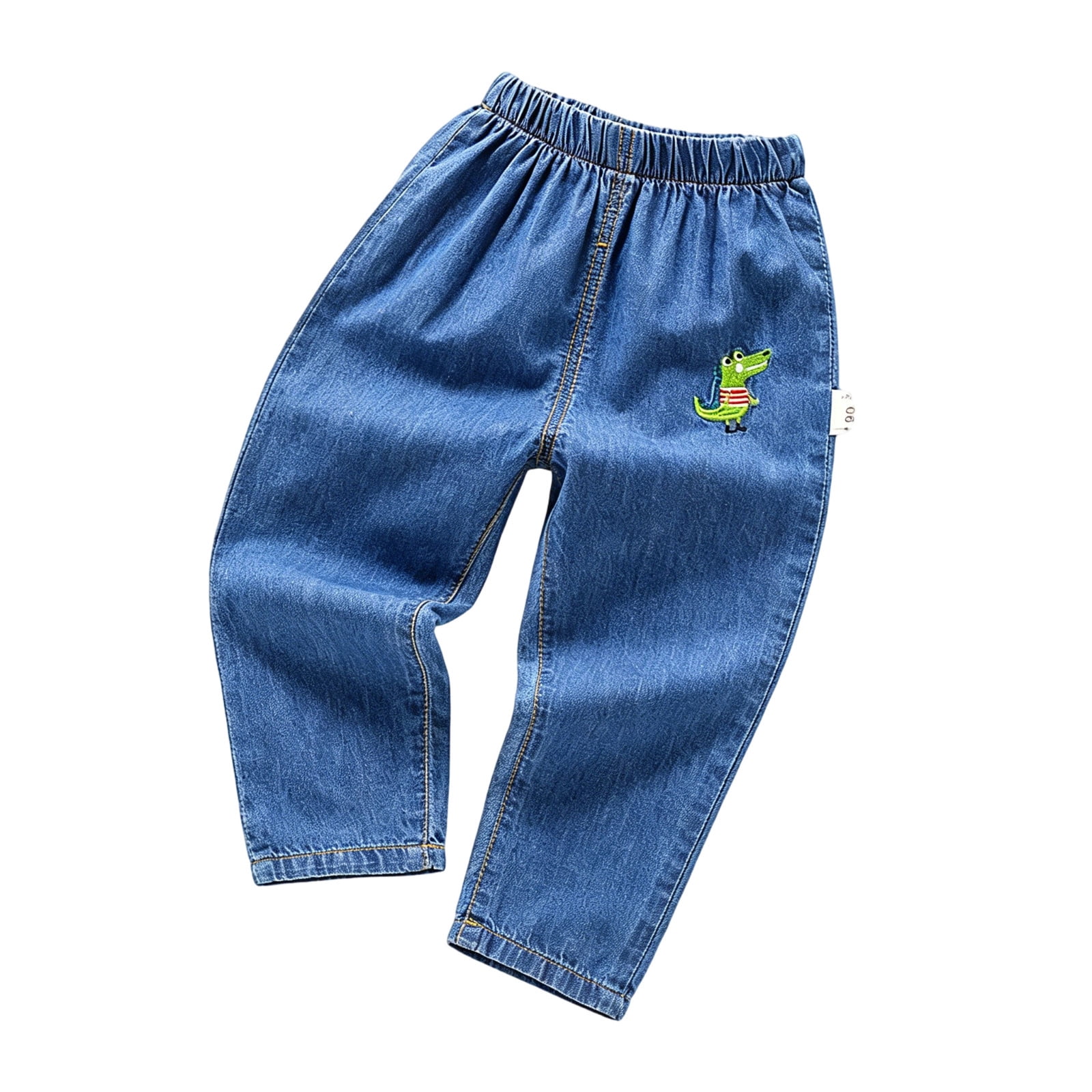 BOOMNY Toddler Boys Baggy Jeans Elastic Waist Cartoon Graphic Wide Leg ...