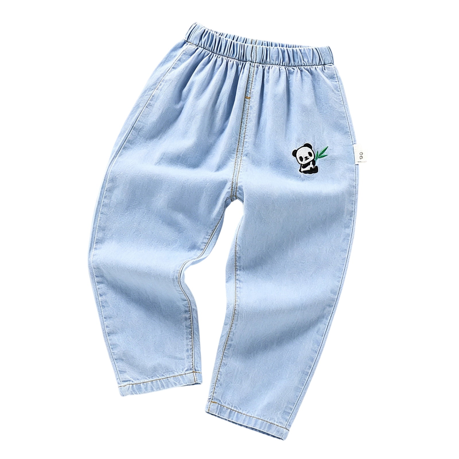 BOOMNY Toddler Boys Baggy Jeans Elastic Waist Cartoon Graphic Wide Leg ...