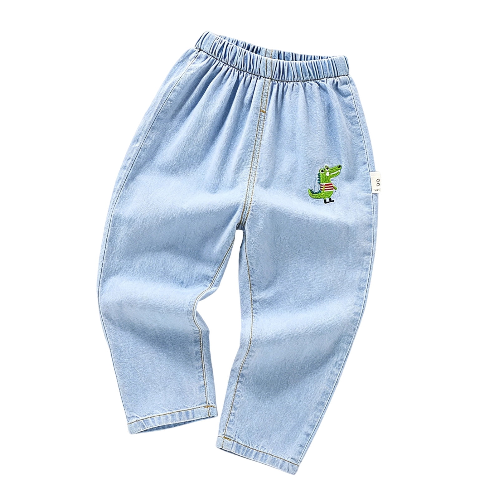BOOMNY Toddler Boys Baggy Jeans Elastic Waist Cartoon Graphic Wide Leg ...