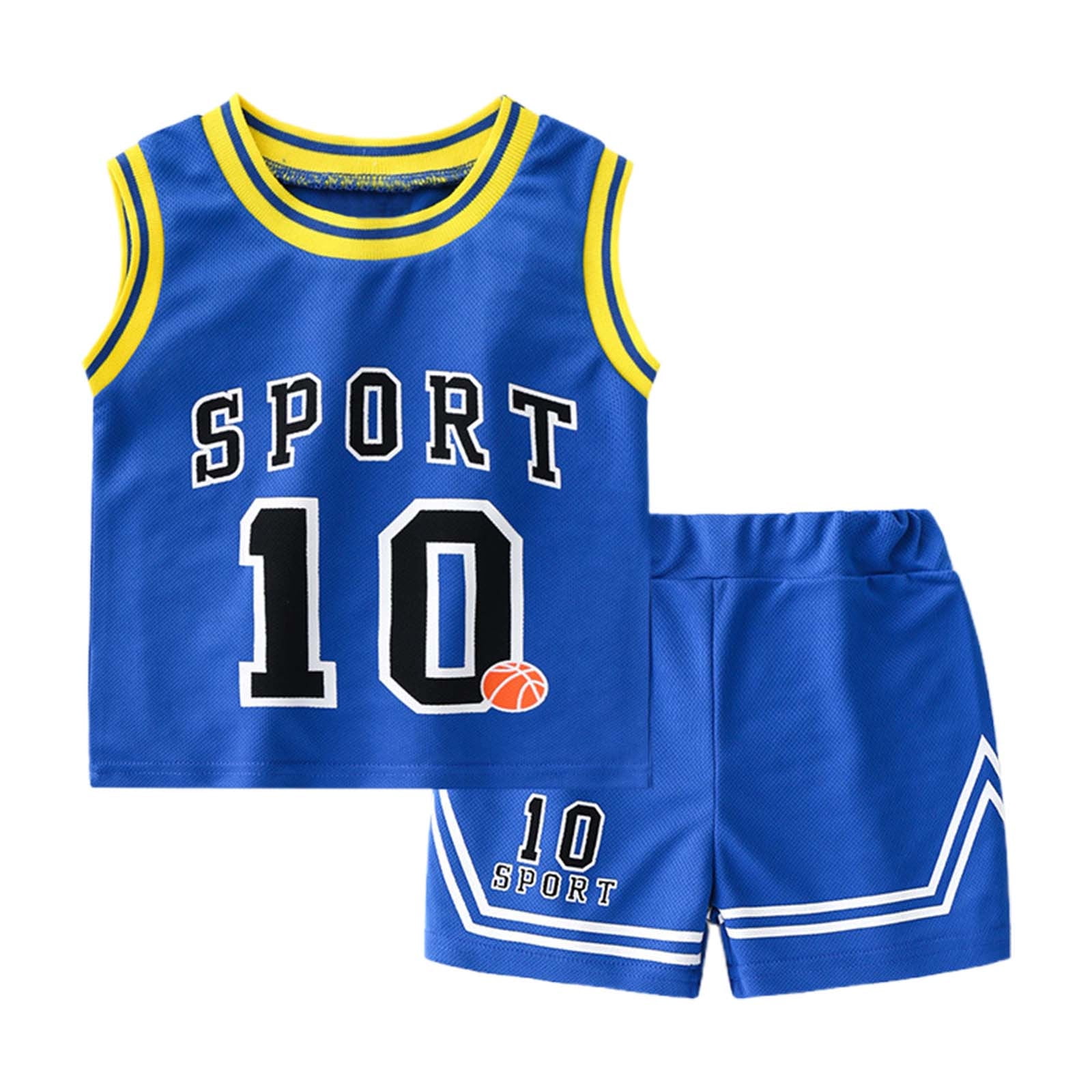 BOOMNY Toddler Boys Basketball Outfits Number 10 Graphic Short Sleeve ...