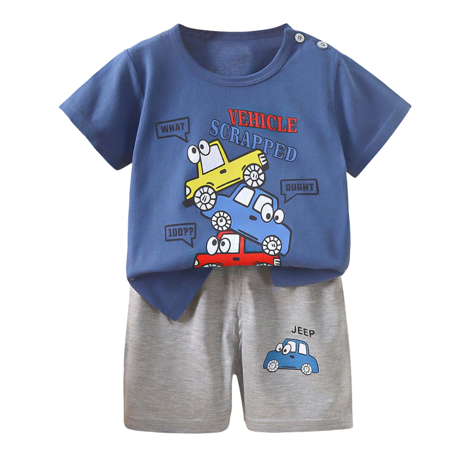 BOOMNY Toddler Boys Clothes Sets 2 Peice Outfits for Kids Cartoon ...