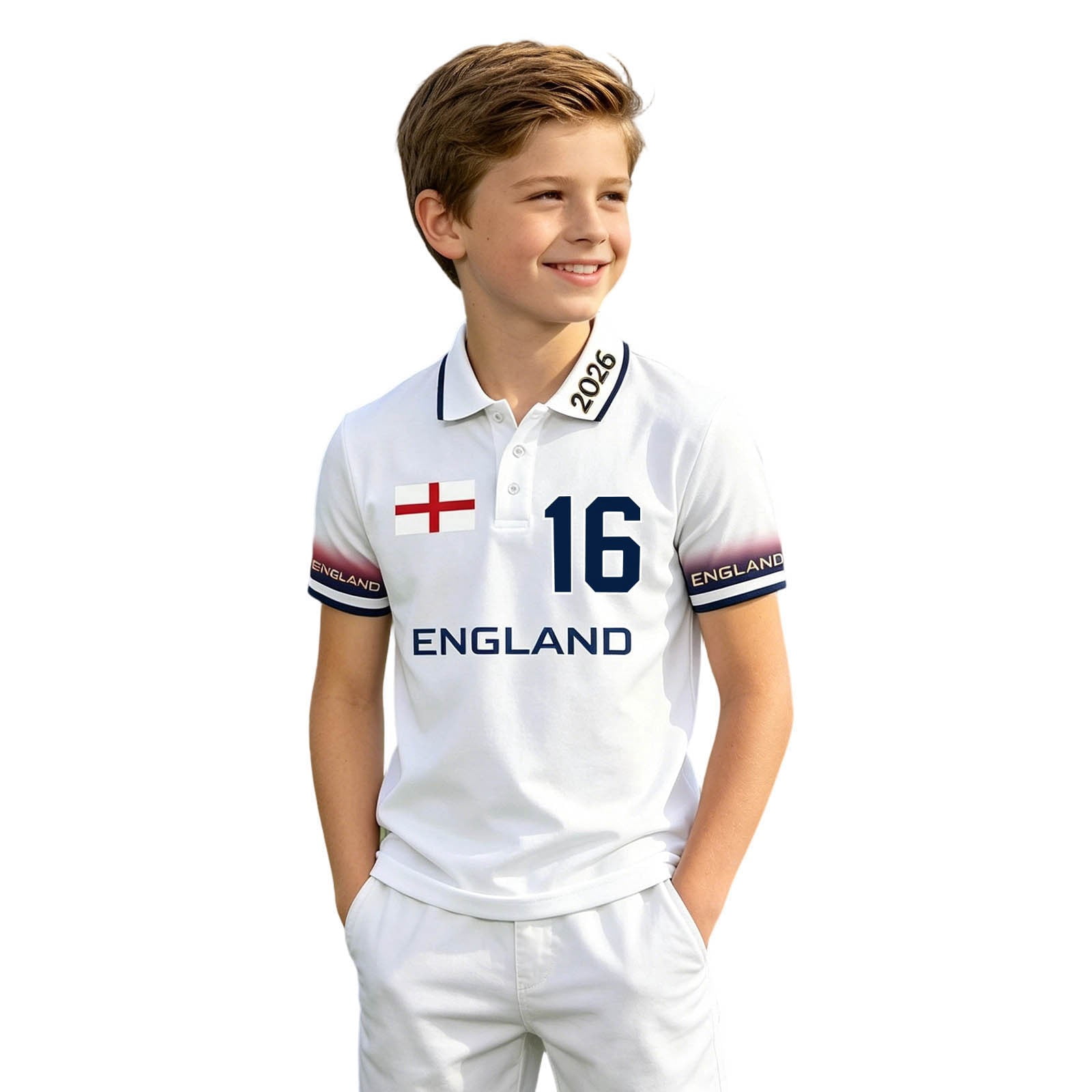 BOOMNY Toddler Boys England Soccer Shirts Crew Neck England Number 10 ...