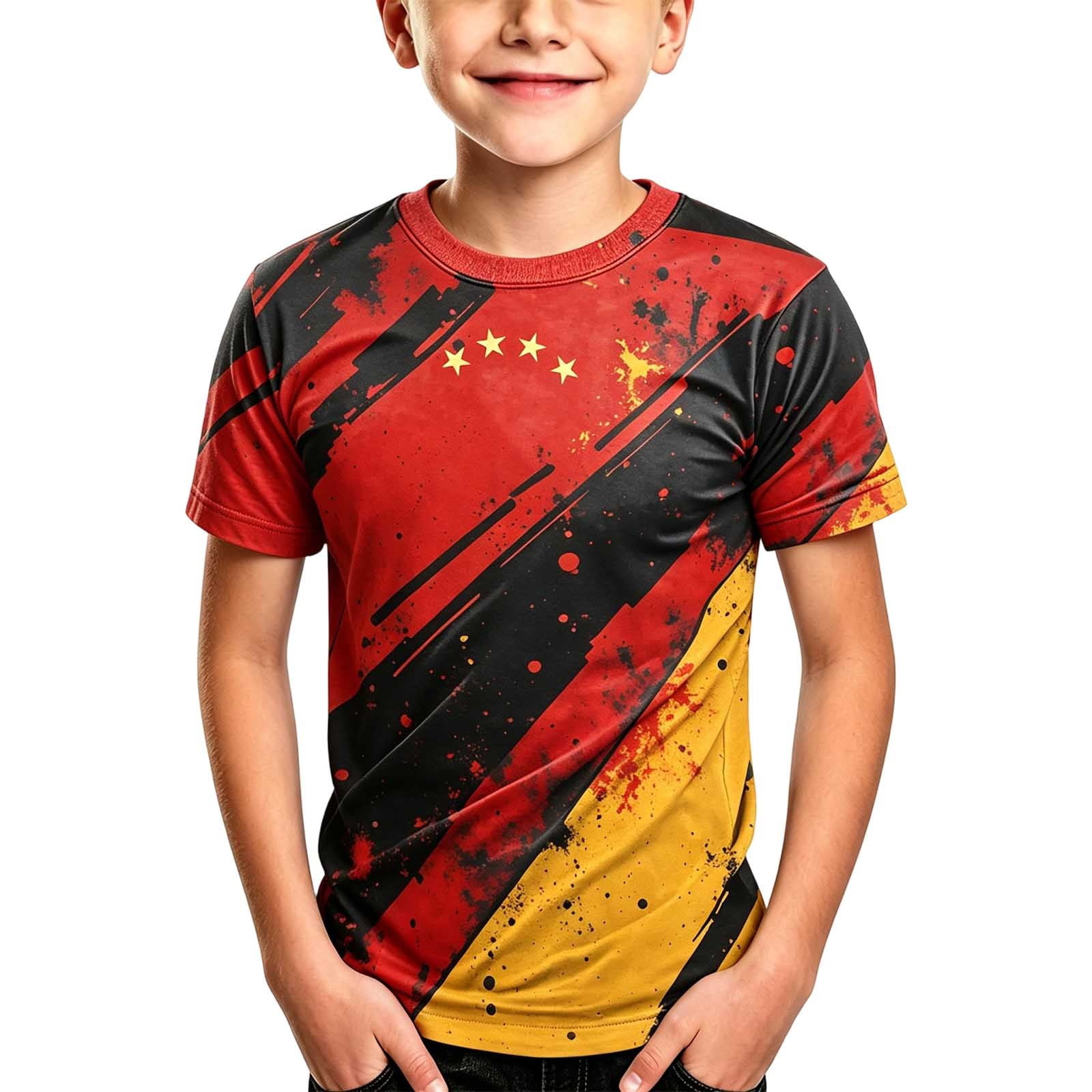BOOMNY Toddler Boys Germany Soccer T-Shirts Short Sleeve Crew Neck ...
