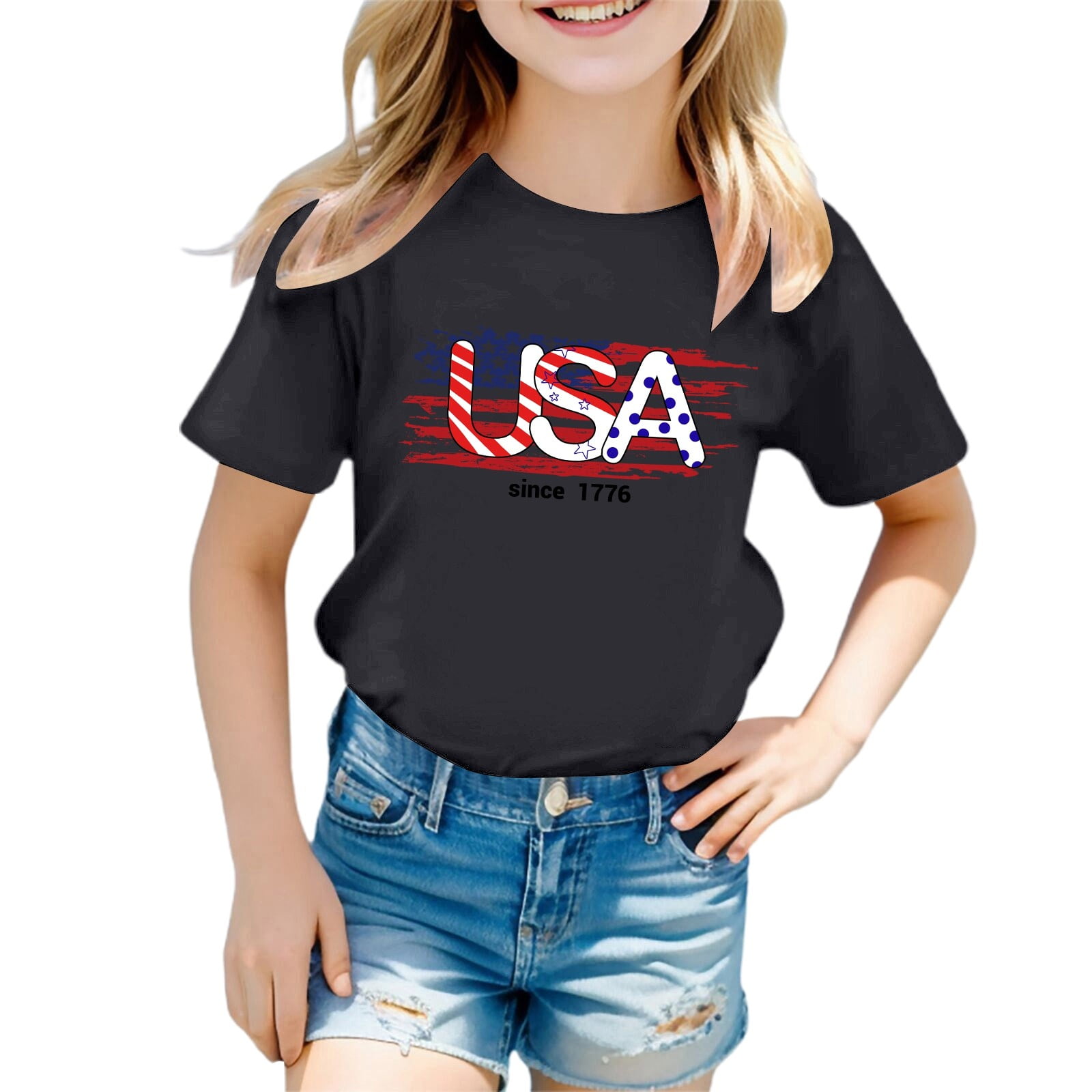 BOOMNY Toddler Boys Girls 4Th Of July Tee Shirts Short Sleeve 4Th Of ...