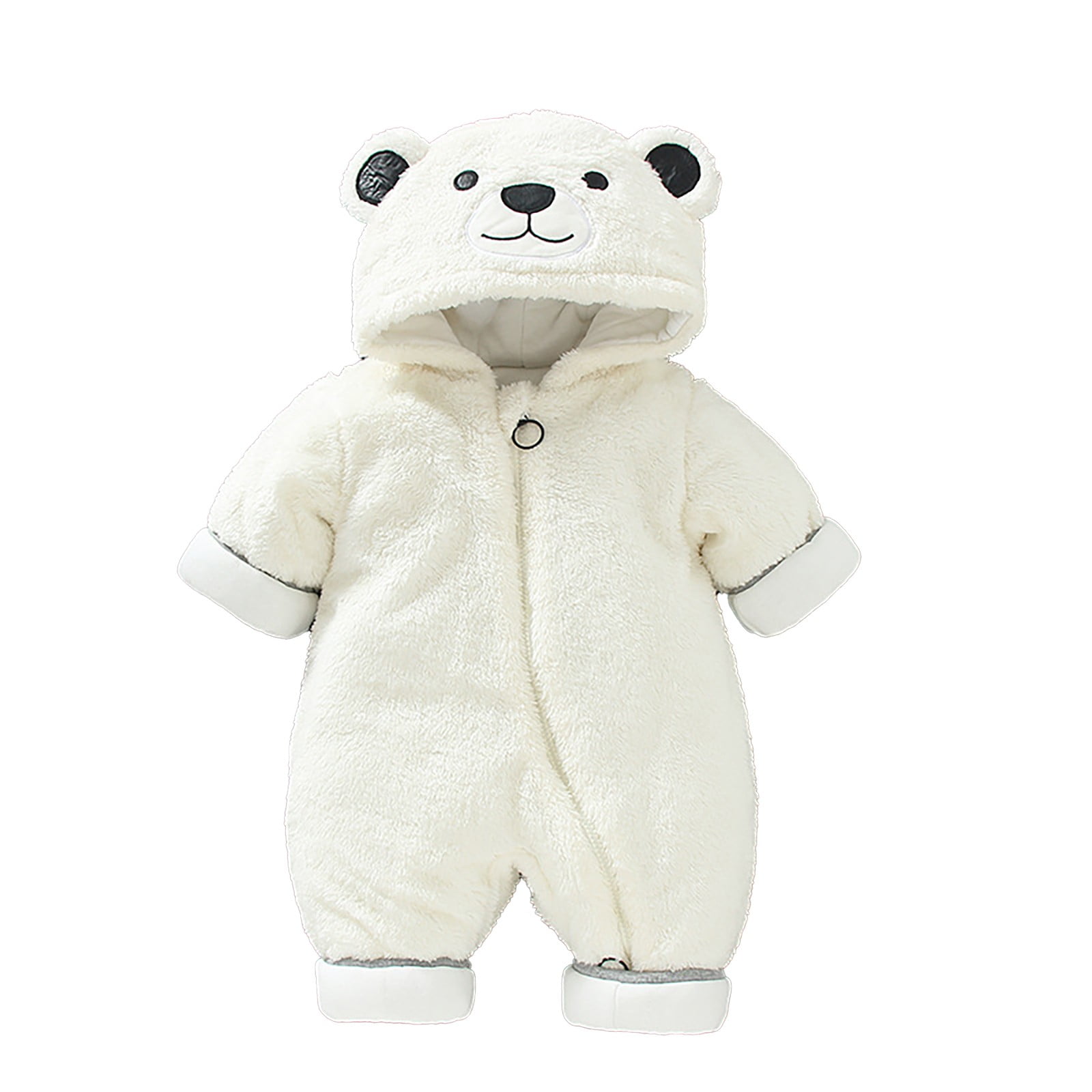 BOOMNY Toddler Boys Girls Romper Jumpsuits Long Sleeve Cute Cartoon Bear Shaped Fleeced Hooded ...