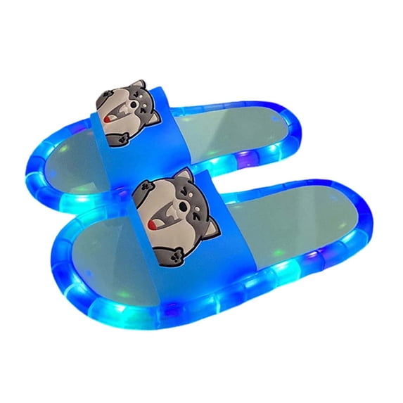 BOOMNY Toddler Boys Girls Slippers Light Up Cartoon Anti Slip Open Toe ...