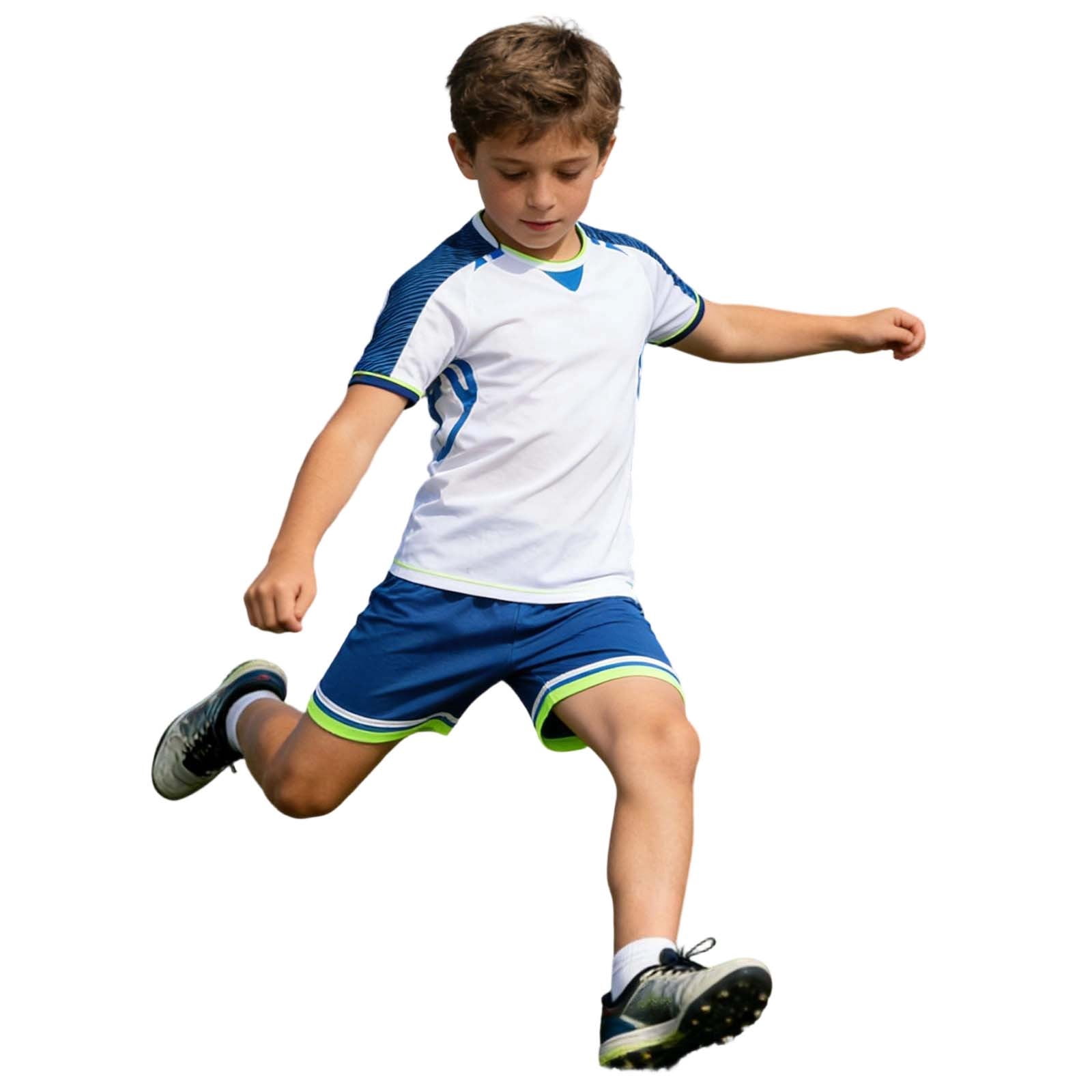 BOOMNY Toddler Boys Soccer Outfits Graphic Short Sleeve Workout Tshirts ...