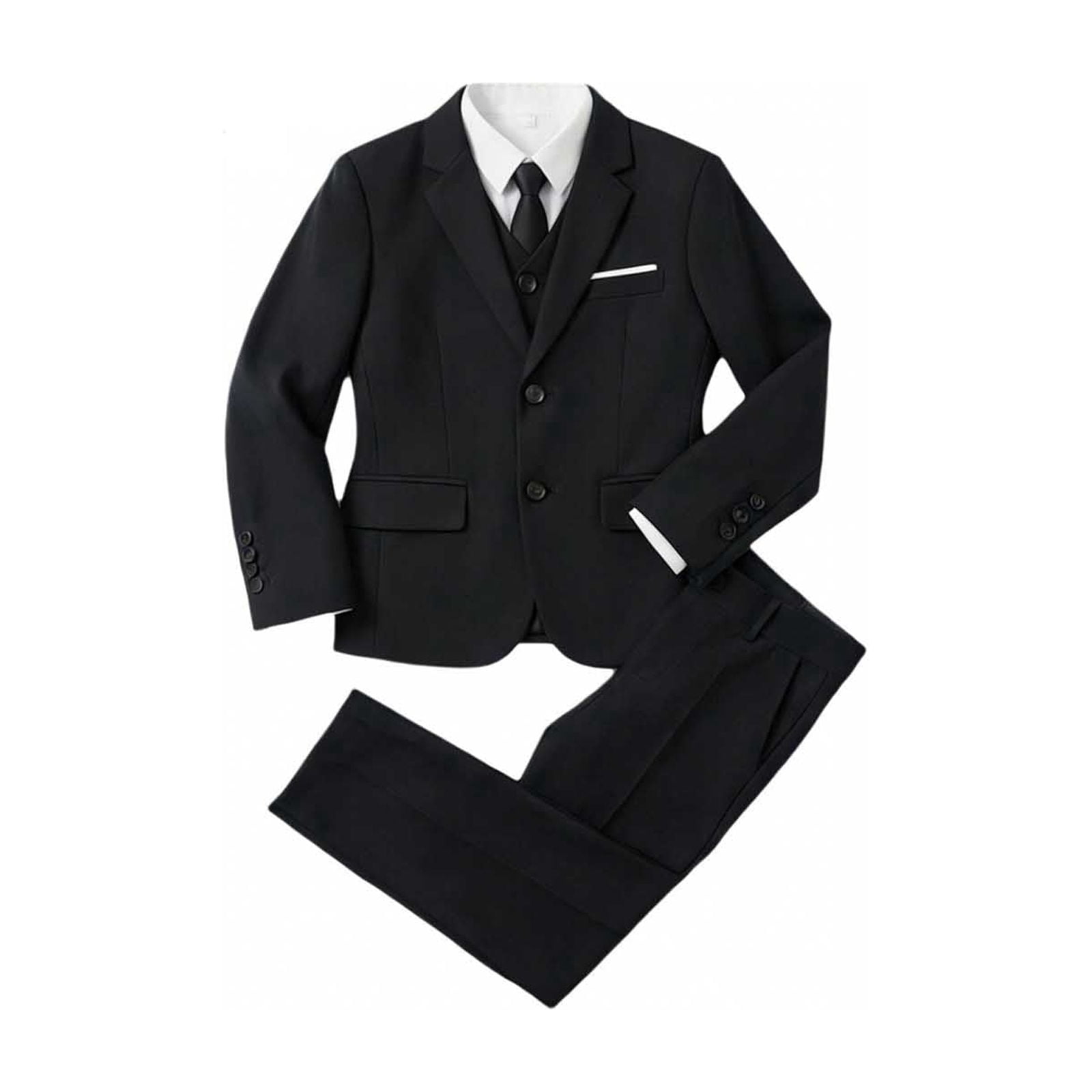BOOMNY Toddler Boys Suit Sets Solid Color Long Sleeve Blazer Pants 2 ...