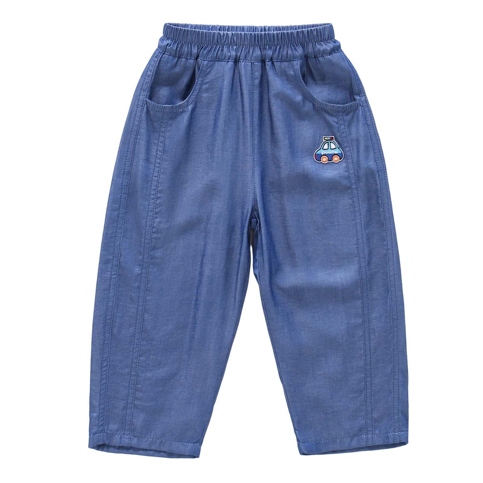 BOOMNY Toddler Boys Summer Pants Elastic Waist Cartoon Graphic Wide Leg ...