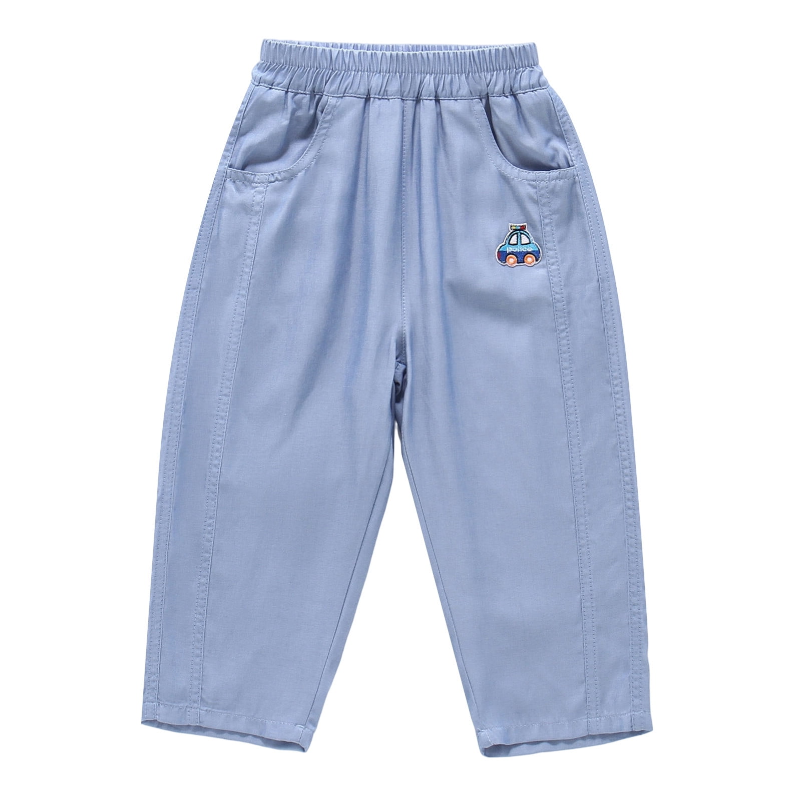BOOMNY Toddler Boys Summer Pants Elastic Waist Cartoon Graphic Wide Leg ...