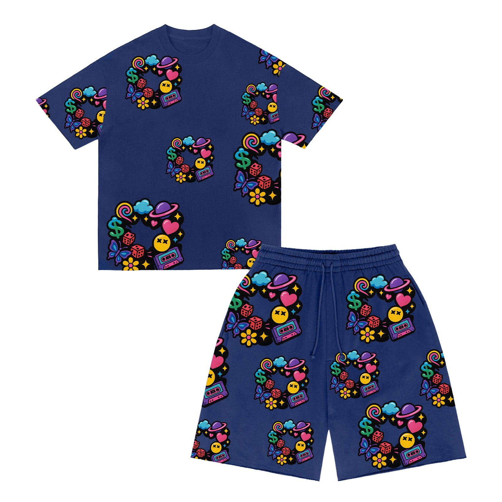 BOOMNY Toddler Boys Summmer Outfits Cartoon Graphic Short Sleeve ...
