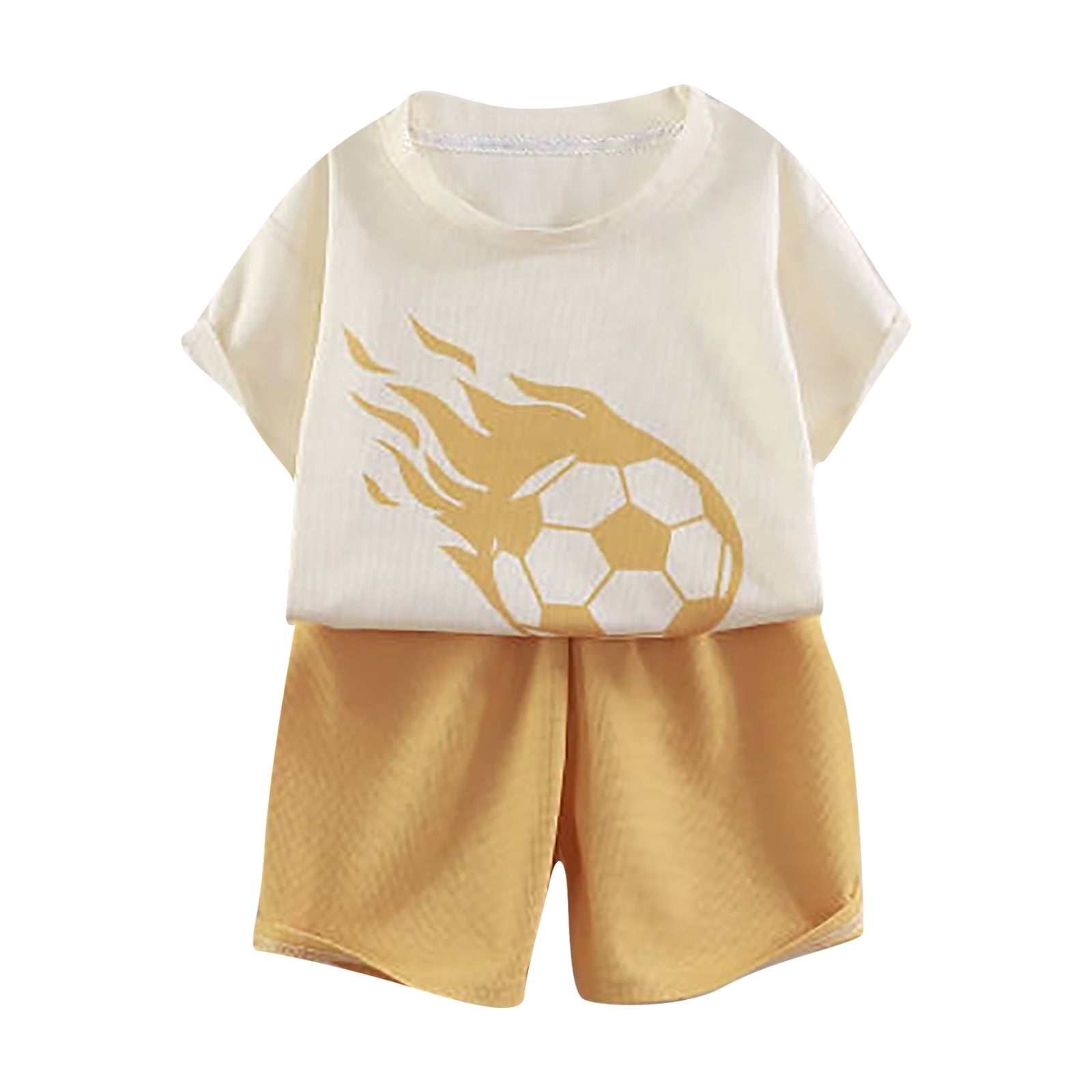 BOOMNY Toddler Boys Summmer Outfits Football Graphic Short Sleeve ...