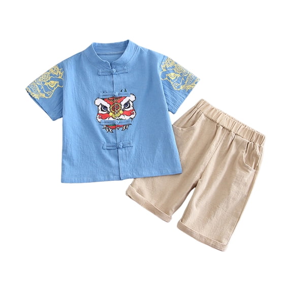 BOOMNY Toddler Boys Tang Suit 2 Peice Outfits for Kids Cartoon Graphic ...