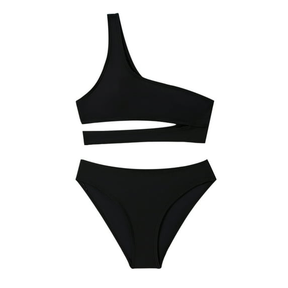 BOOMNY Toddler Girls 2 Peice Swimsuits One Shoulder Bathing Suit for ...