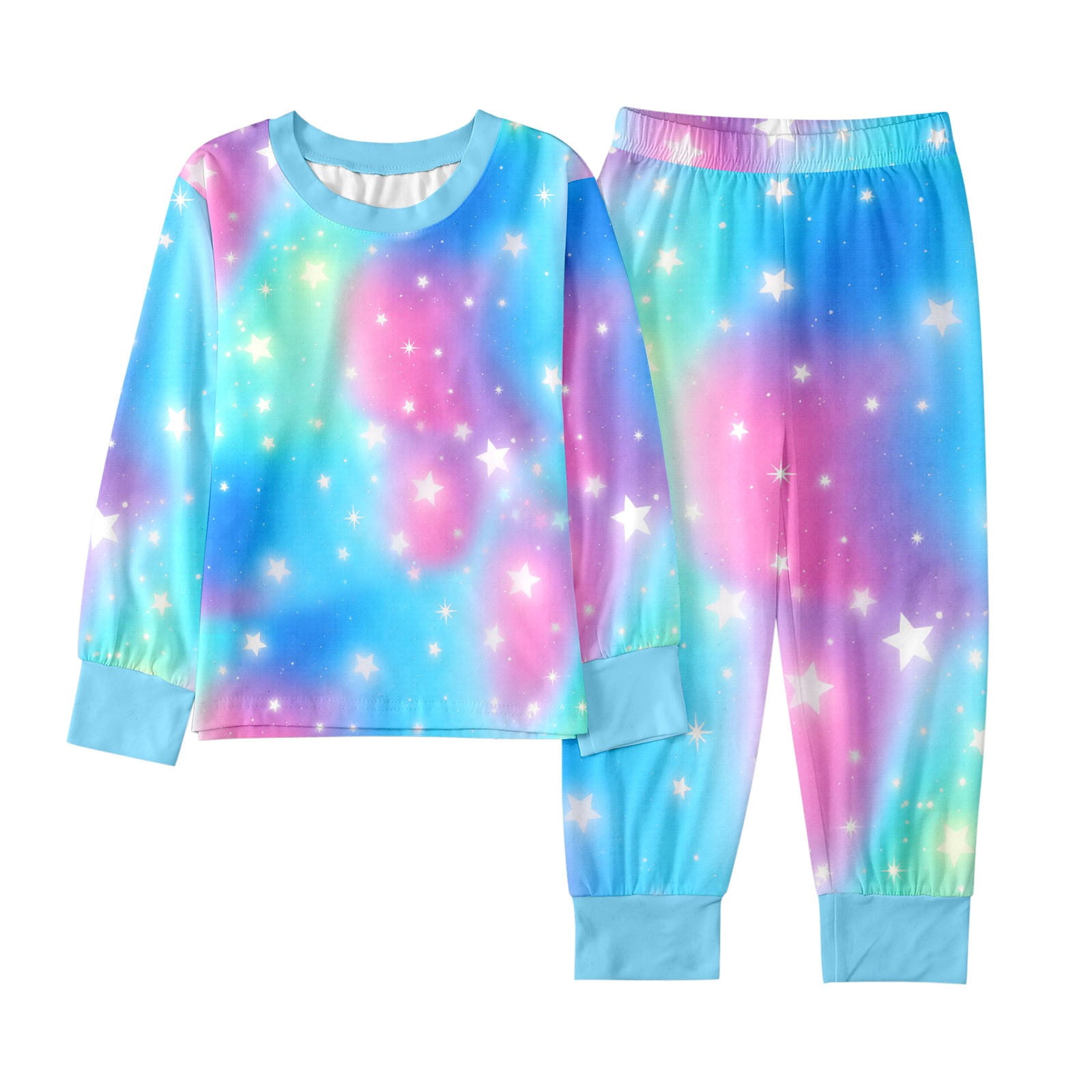 BOOMNY Toddler Girls Loungewear Outfits Long Sleeve Tie Dye Graphic ...