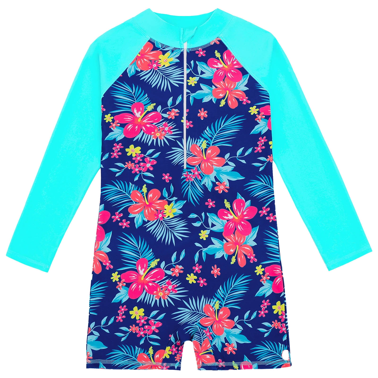 BOOMNY Toddler Girls One Peice Swimsuits Long Sleeve Rash Guard for ...