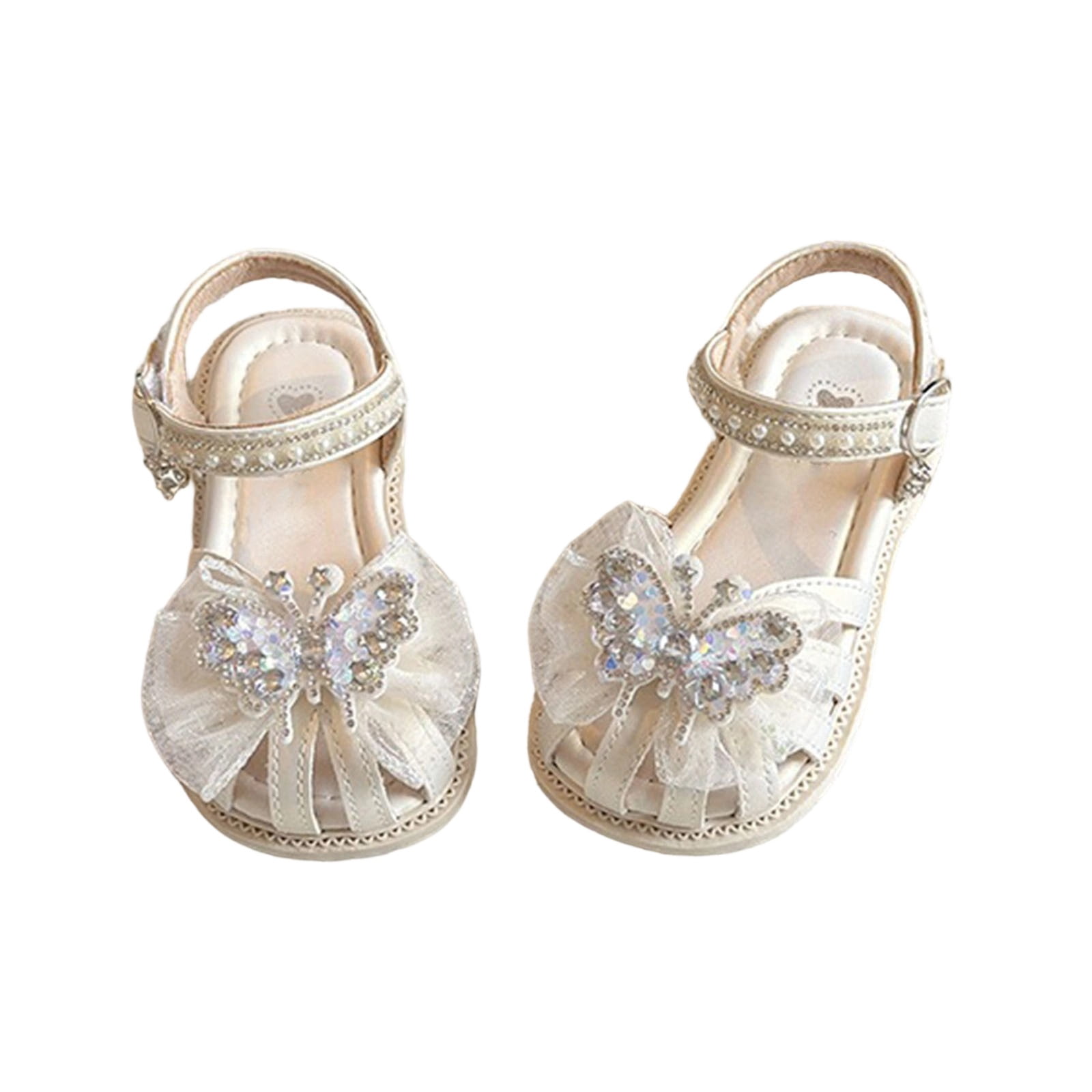 BOOMNY Toddler Girls Sandals Closed Toe Flat Sandals for Kids ...
