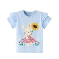 BOOMNY Toddler Girls Short Sleeve Ruffled T-Shirts Crew Neck Cartoon ...
