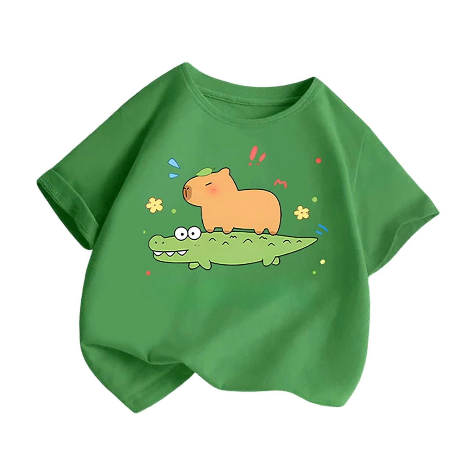 BOOMNY Toddler Girls Short Sleeve T-Shirts Crew Neck Cartoon Capybara ...