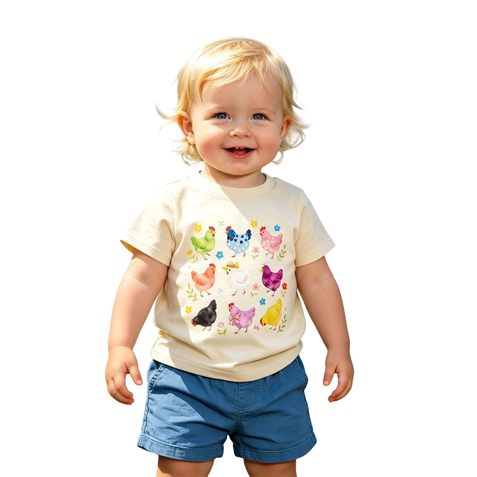 BOOMNY Toddler Girls Short Sleeve T-Shirts Crew Neck Cartoon Graphic ...