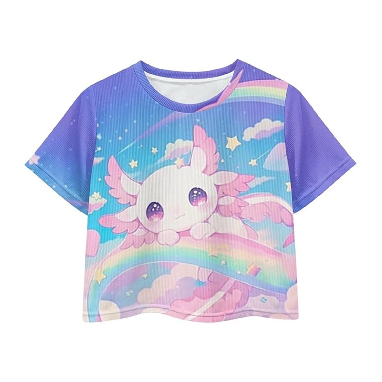 BOOMNY Toddler Girls Short Sleeve T-Shirts Crew Neck Cartoon Graphic ...