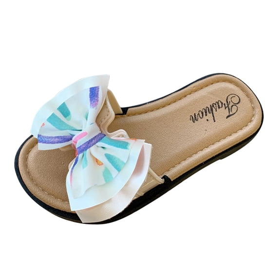 BOOMNY Toddler Girls Slippers Bowknot Anti Open Toe Sandals Summer ...