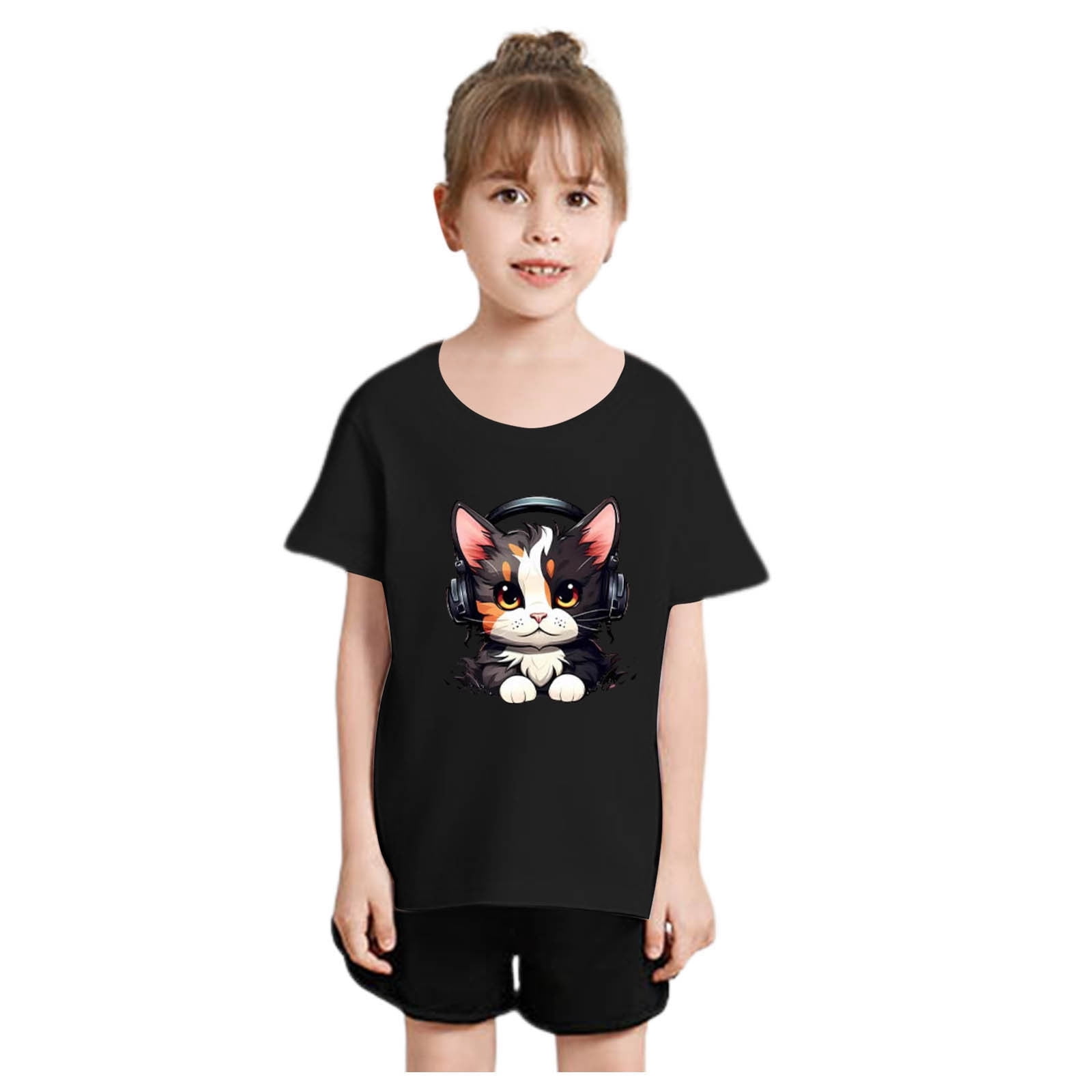 BOOMNY Toddler Girls T Shirts Kid Cute Fashion Printed Round Neck Short ...