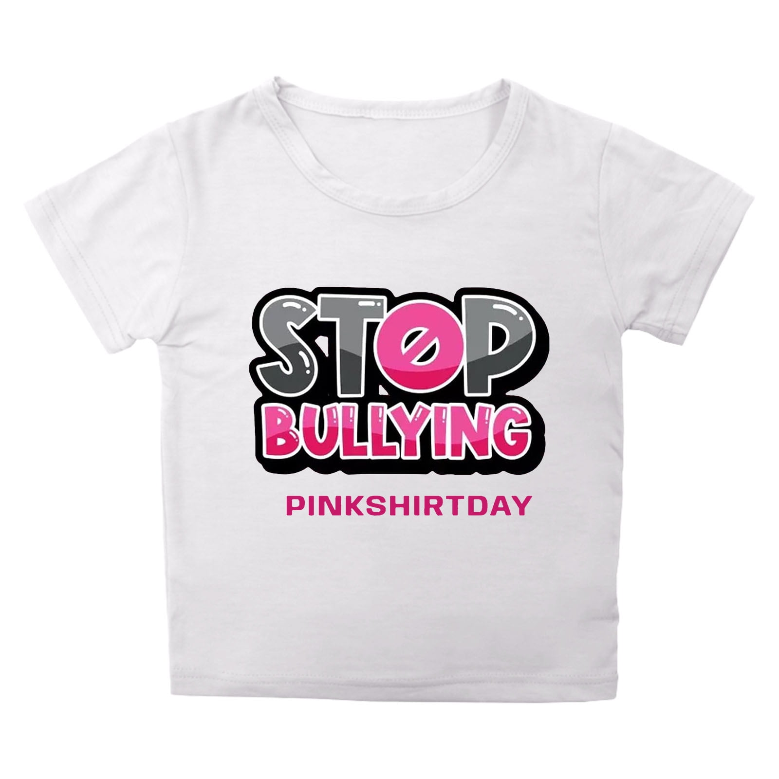 BOOMNY Toddler Girls T Shirts Say No To Bully Letter Printed Short ...