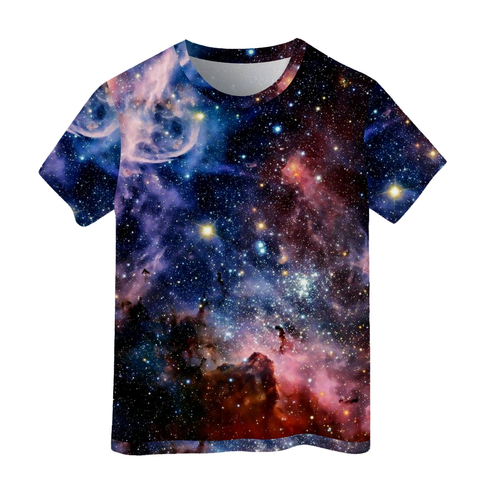 BOOMNY Toddler Girls Tee Shirts Casual Galaxy Starry Sky Printed Short ...