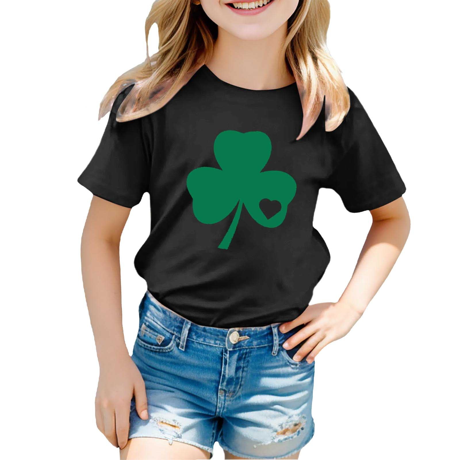 BOOMNY Toddler Girls Tee Shirts Fashion Casual St. Patrick's Day Four ...