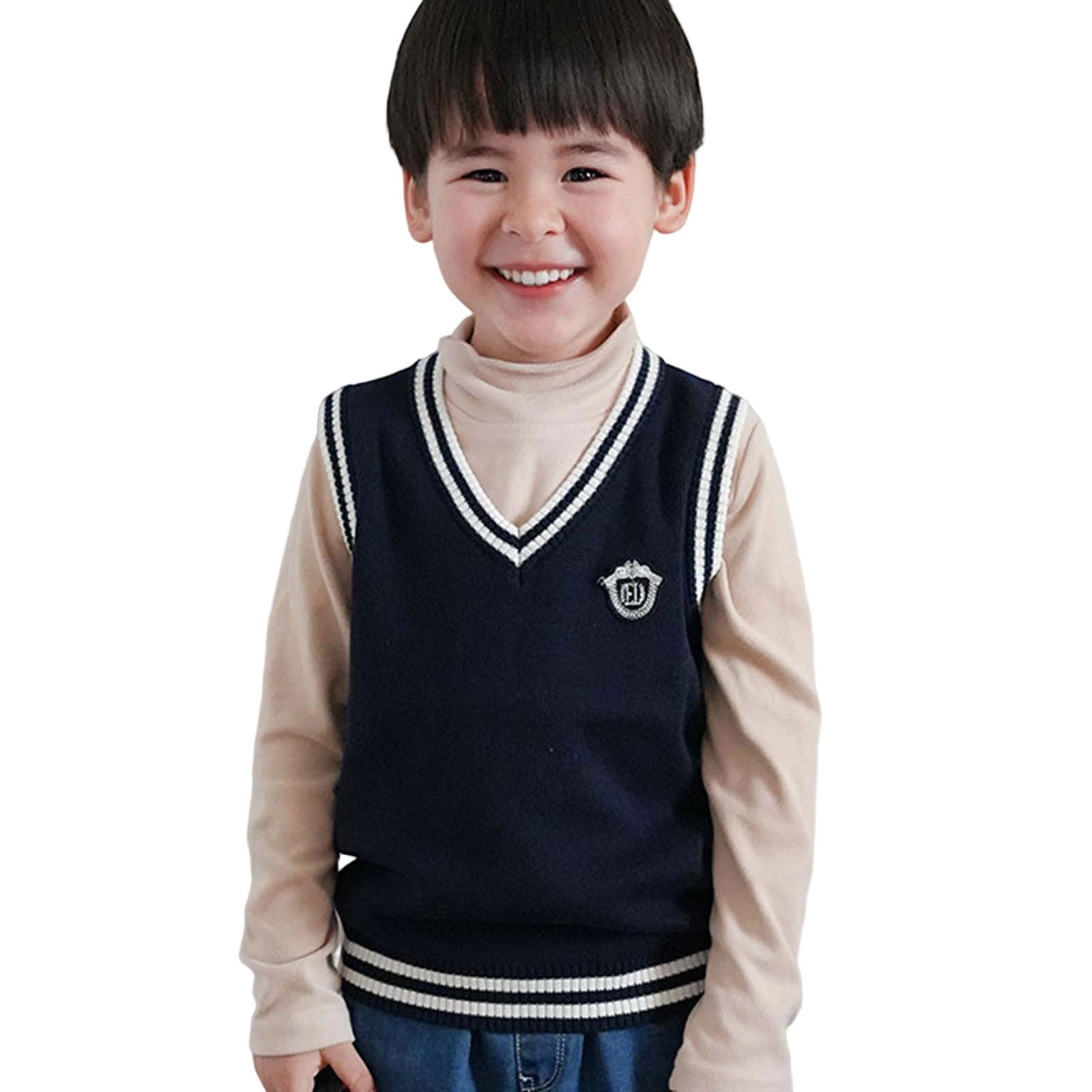 BOOMNY Toddler Infants Boys Girls Sweaters Sleeveless School Uniform ...