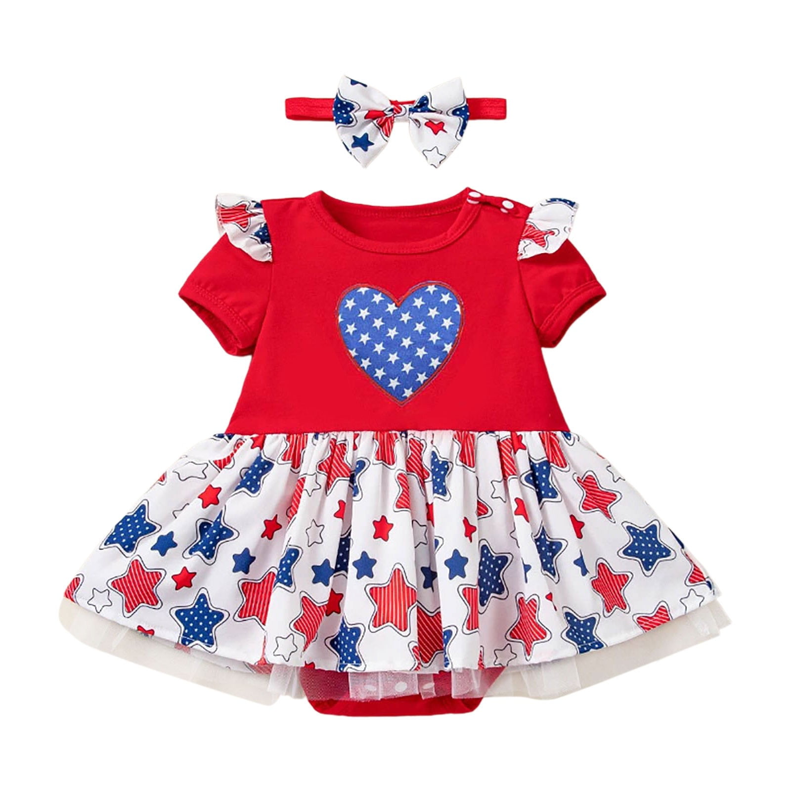 BOOMNY Toddler Kids Girls Clothes Sets Short Sleeve Patriotic ...