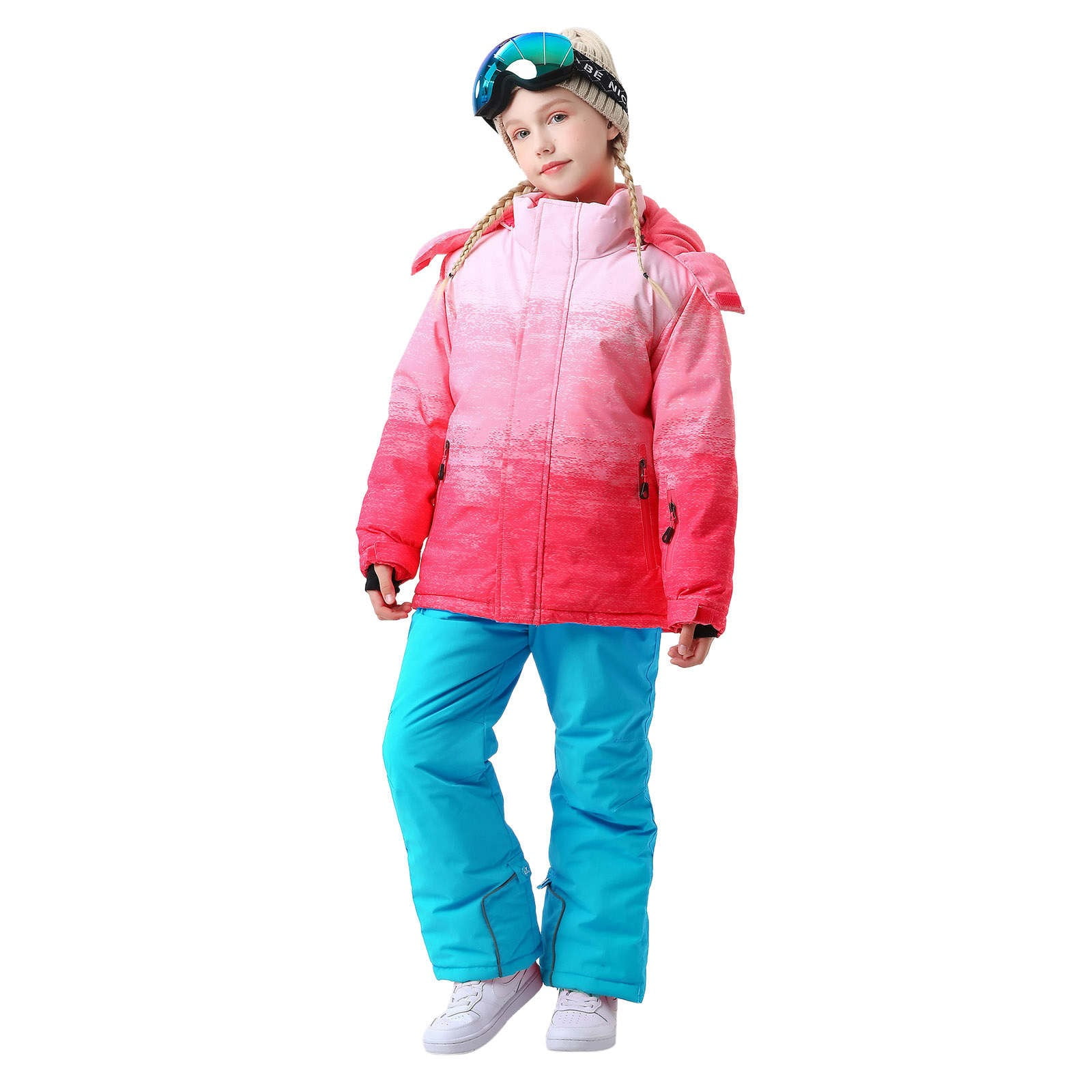 BOOMNY Unisex Boys Girls Ski Suit Thick Fleece Jacket Pants 2Pcs Snow ...