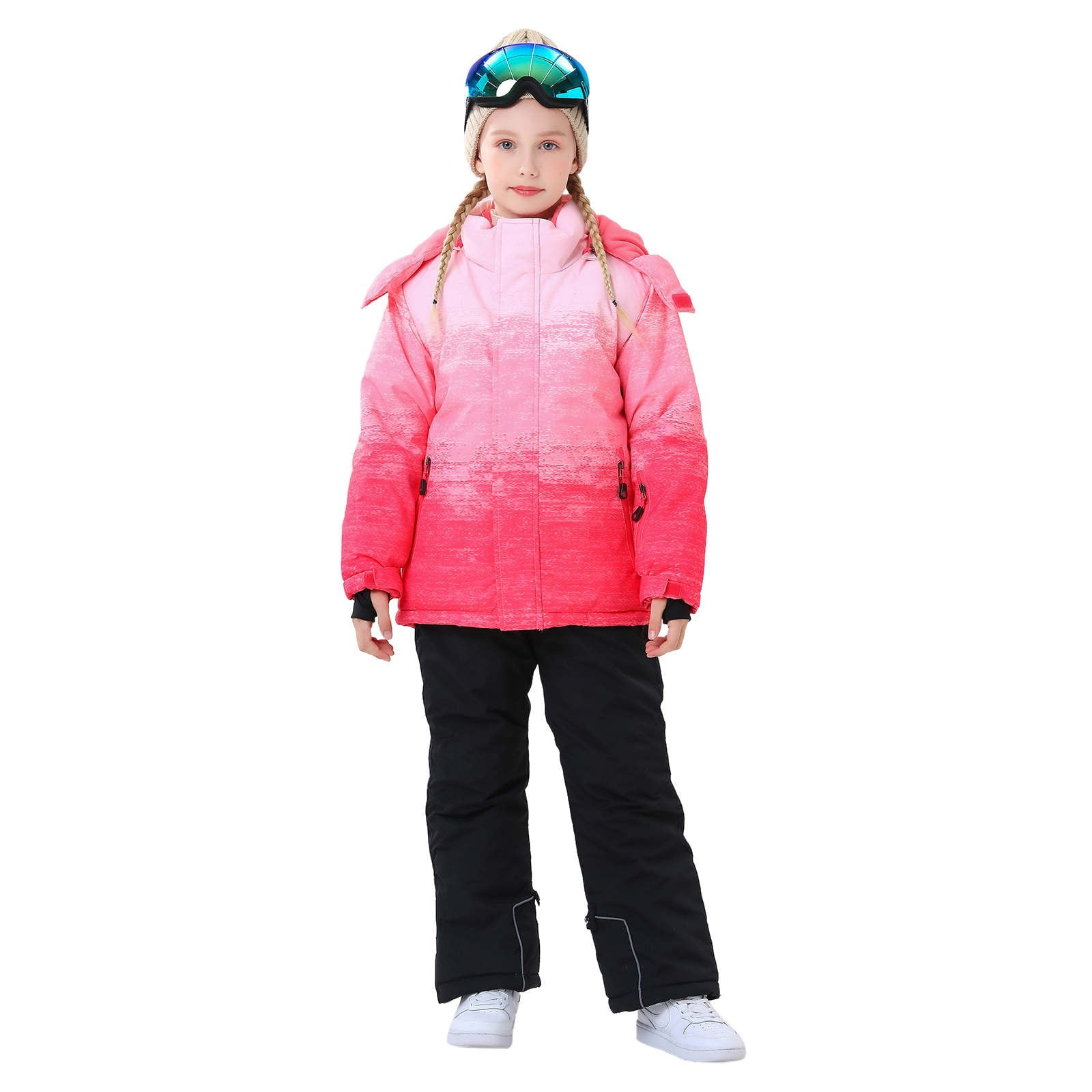 BOOMNY Unisex Boys Girls Ski Suit Thick Fleece Jacket Pants 2Pcs Snow ...