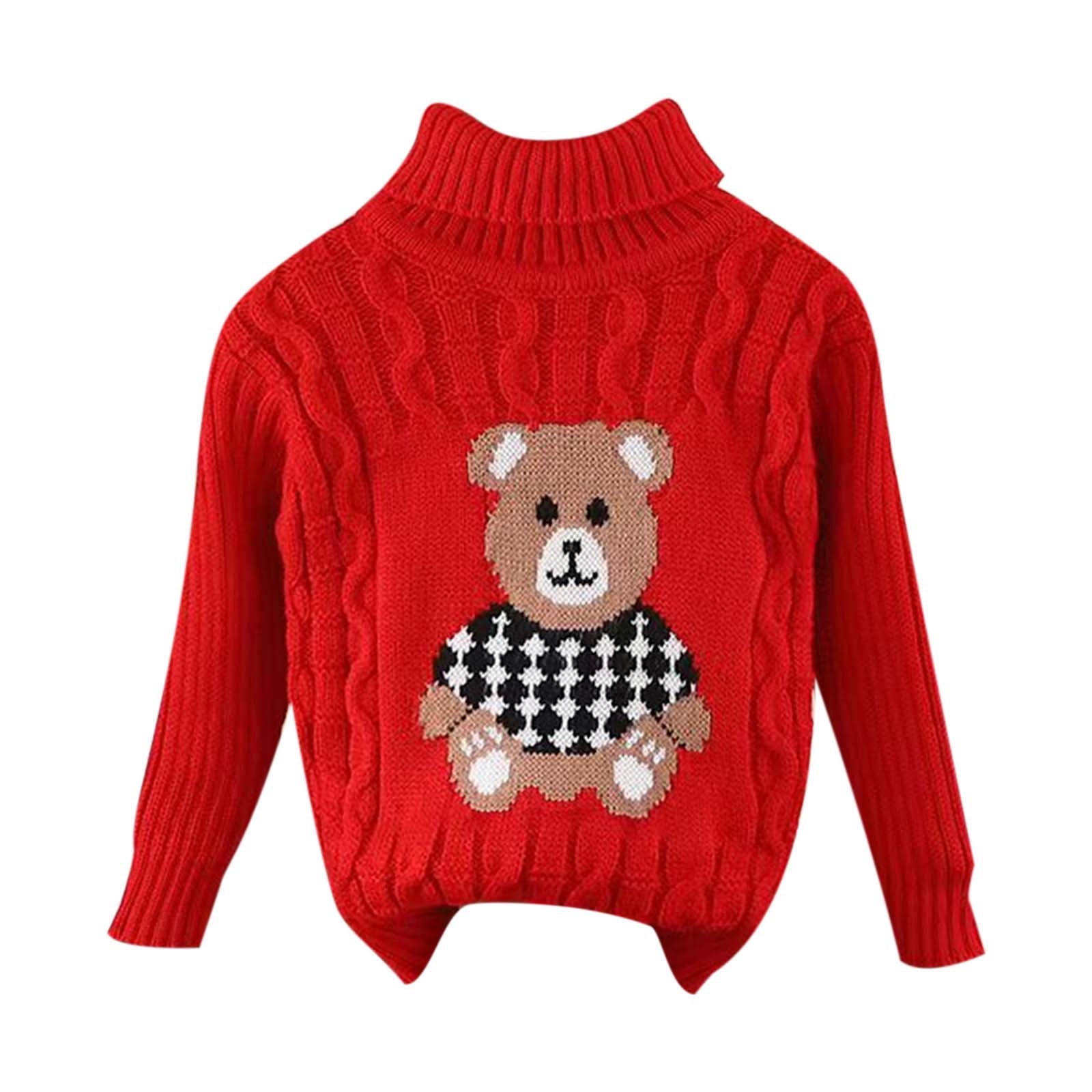 BOOMNY Unisex Boys Girls Sweaters Long Sleeve Cartoon Embroidery High ...