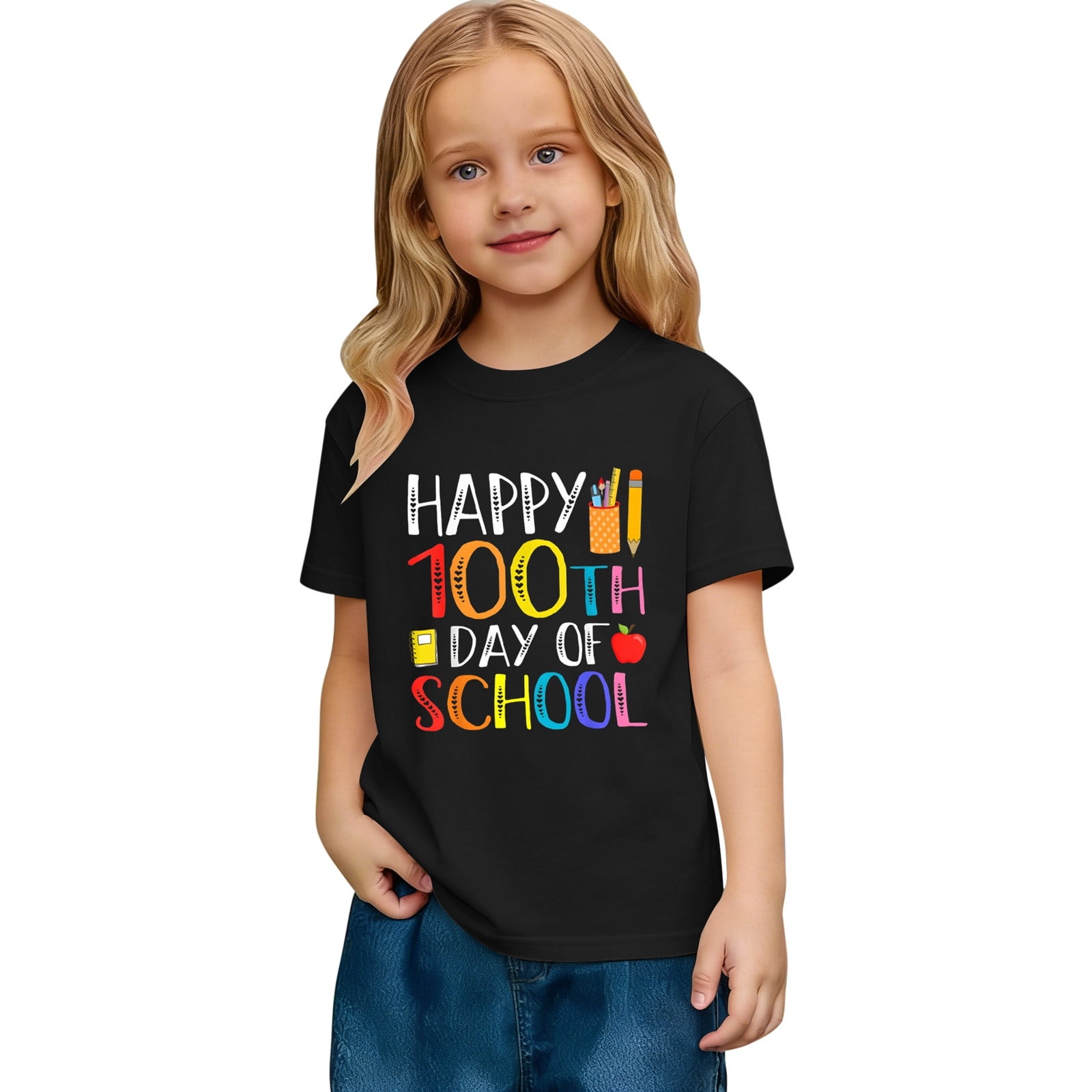 BOOMNY Unisex Boys Girls Tshirts Short Sleeve T Shirts for Boys 100 ...