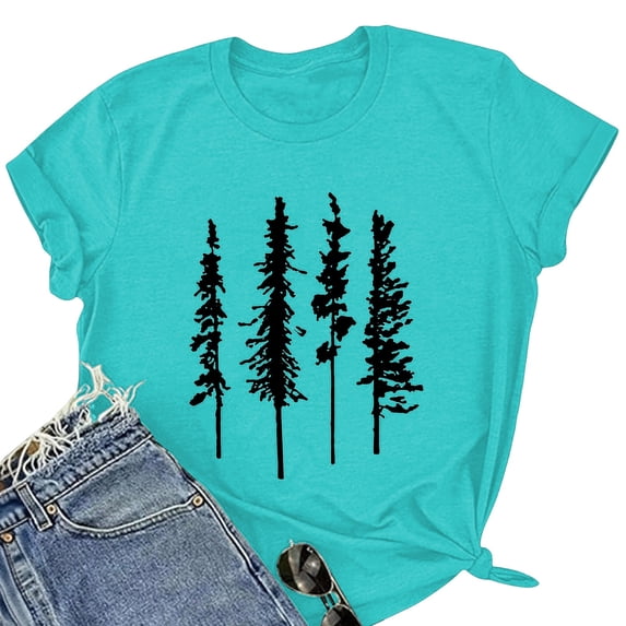 BOOMNY Women's Short Sleeve T-Shirts Crew Neck Graphic Tshirts Summer ...