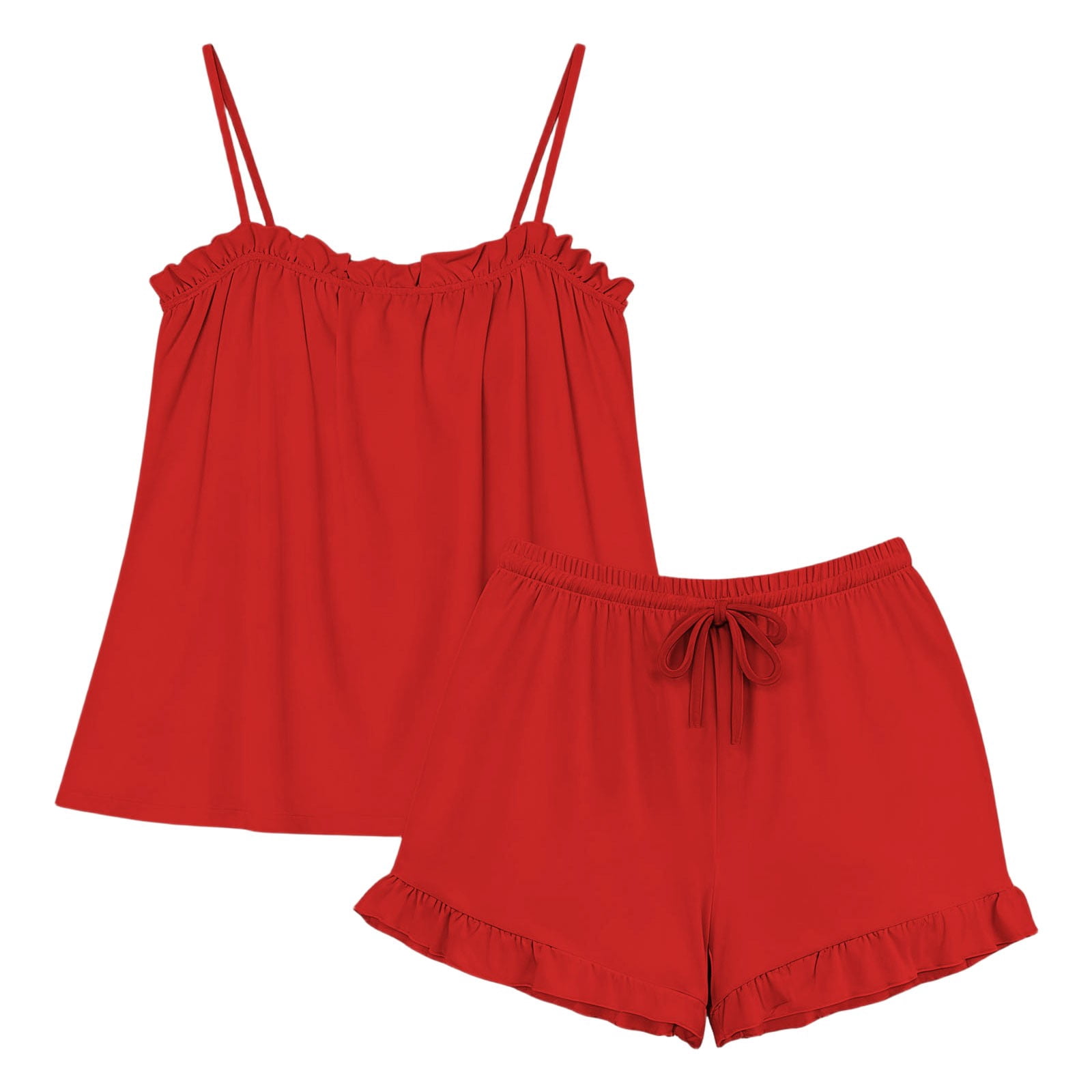 BOOMNY Womens 2 Peice Sets Solid Sleeveless Tank Tops Shorts Outfits ...