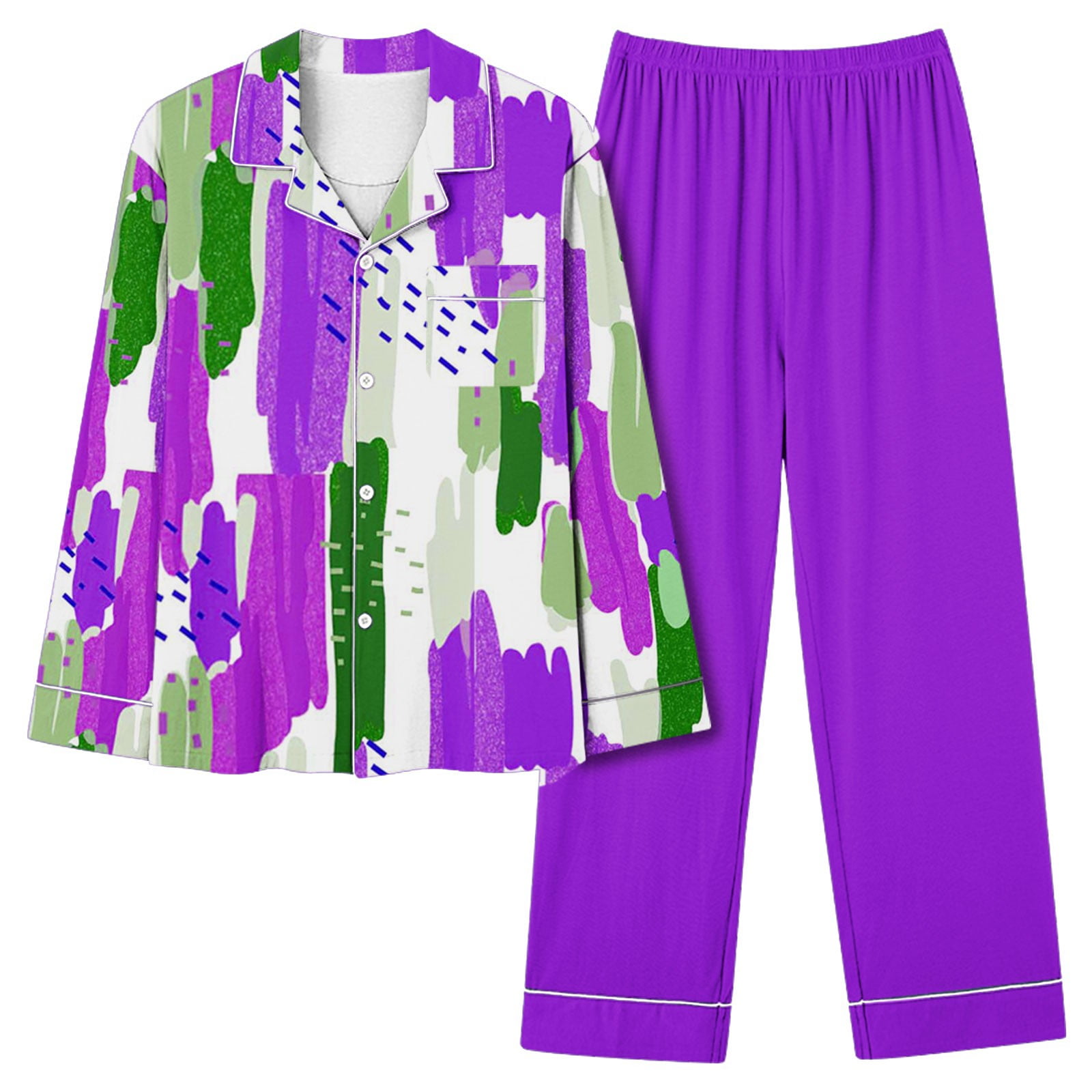 BOOMNY Womens Pajama Set 2 Peice Pajamas for Women Set Casual Graphic ...