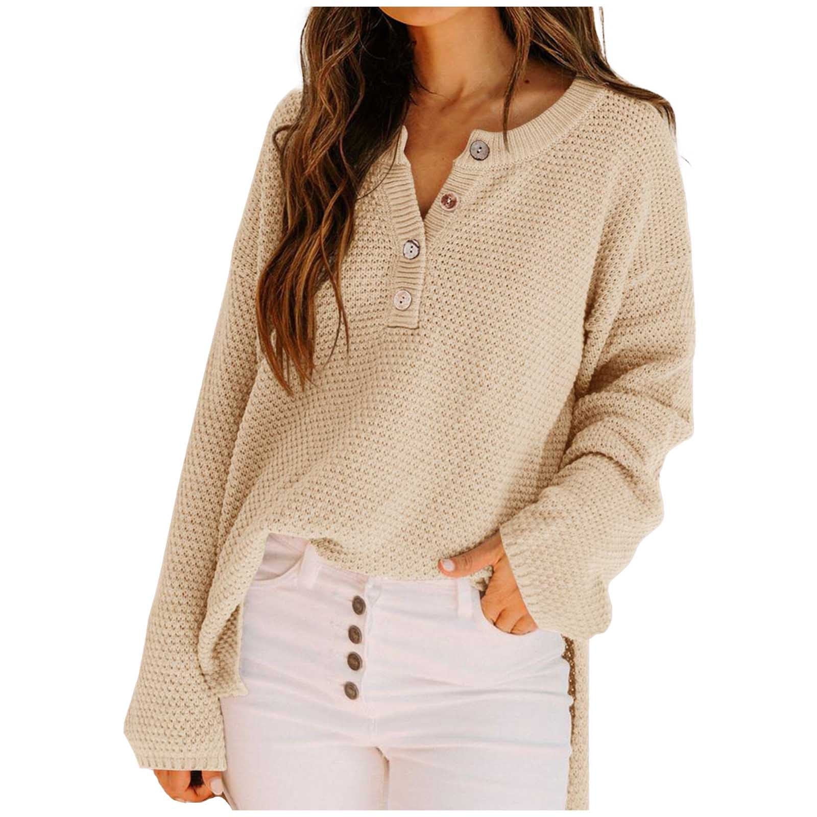 BOOMNY Womens Sweaters Long Sleeve Cardigan Sweaters for Women Solid ...