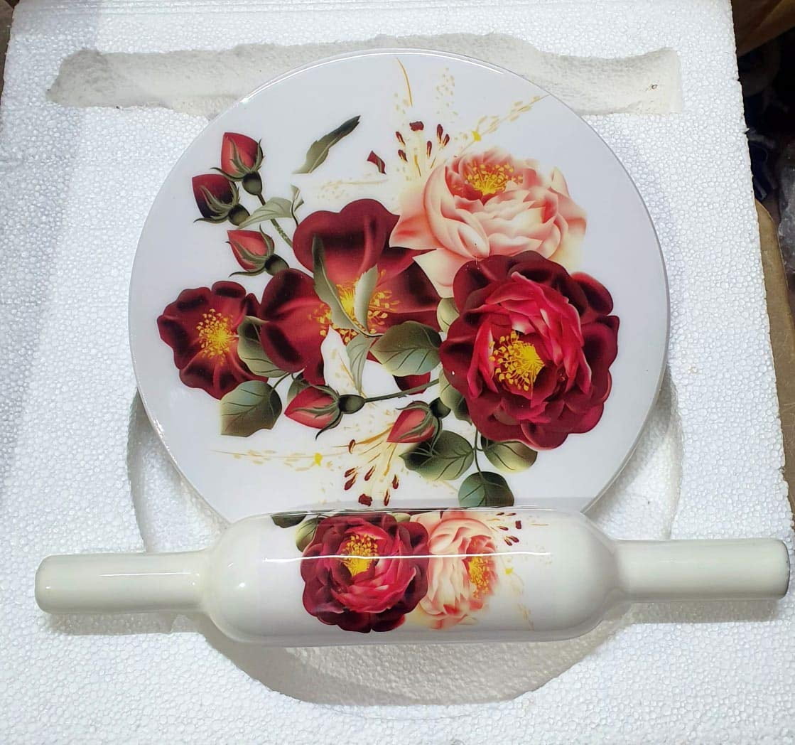 BOON OF ARTISANS Printed Design Fancy Handicrafted Marble chakla Belan ...