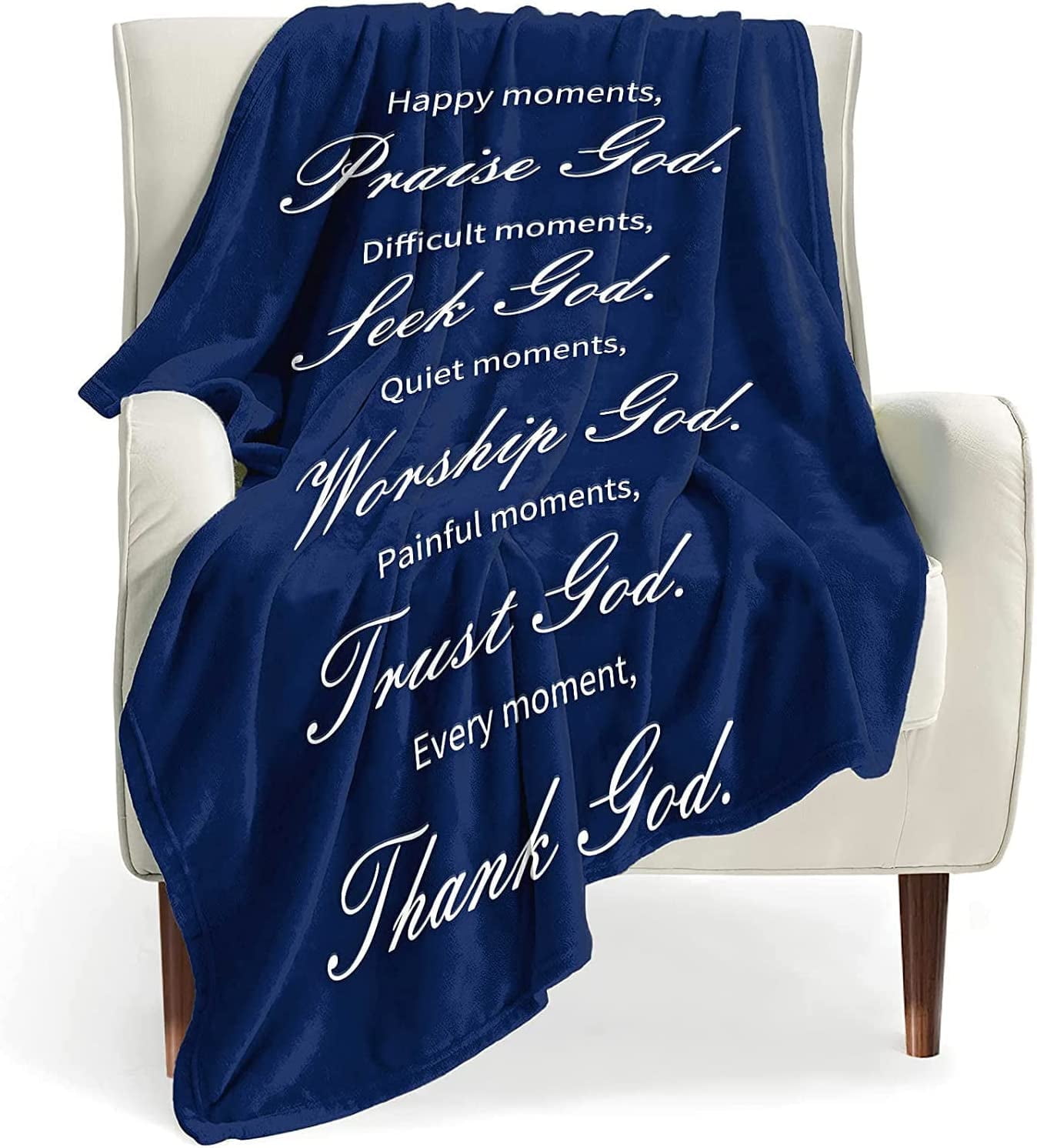 BOOPBEEP Healing Throw Blanket with Inspirational Thoughts and Prayers- Religious Soft Throw ...