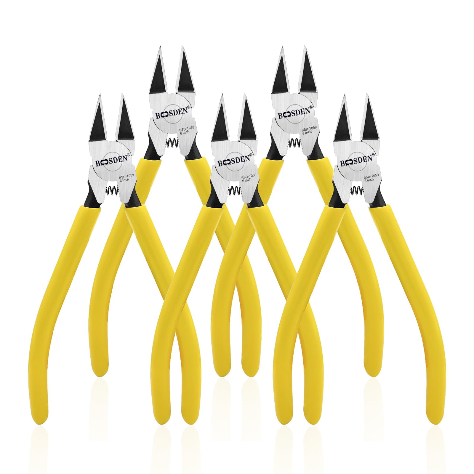 BOOSDEN 5 PACK 6'' Wire Cutters, Diagonal Cutting Pliers, Dikes Side ...